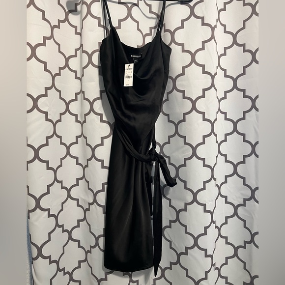 Express | Dresses | Express Black Satin Dress | Poshmark